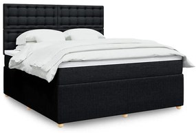 Box spring postel s matrací černá 180x200 cm textil 3292151
