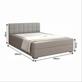 Postel boxspring FERATA KOMFORT 140x200 světle šedá