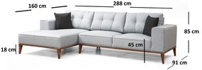 Atelier del sofa Pohovka MONTANA šedá levý roh 560ARE1111