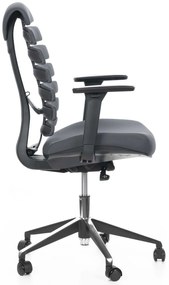 MERCURY kancelářská židle FISH BONES černý plast, 26-60-5 tmavě šedá, 3D područky