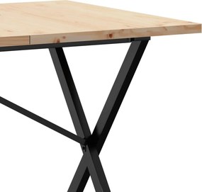 Jídelní stůl s X rámem 160 x 80 x 75,5 cm borové dřevo a ocel 3282765