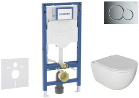 Geberit Duofix - Set předstěnové instalace, klozetu Oudee a sedátka softclose, tlačítko Sigma01, lesklý chrom SANI11CA1120B