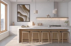 Písečné vlny - obraz - Minimalistická abstrakce v přírodních tónech 69 - A4 – 210 × 297 mm - 149 Kč