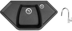 Set Sinks NAIKY 980 Metalblack + baterie Sinks MIX 35 P chrom