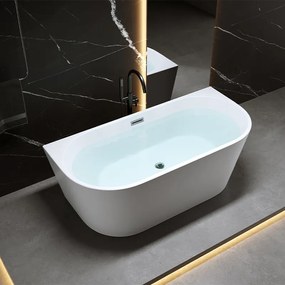 BPS-koupelny Volně stojící akrylátová vana ke stěně HYD-LE527D 170x75 bílá, odtokový komplet chrom