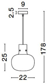 Nova Luce Závěsné svítidlo CINZIA šampaň sklo bílá kabel mosazný zlatý kov E27 1x12W