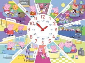RAVENSBURGER Puzzle s hodinami Prasátko Peppa XL / 60 dílků / 49 × 36