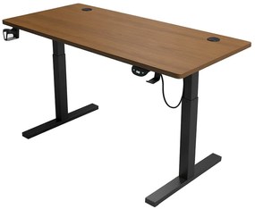 Herní stůl BR04 tmavě hnědý s černým rámem 120 cm