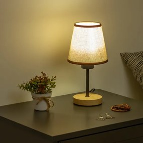Brilagi - Stolní lampa NUBILA WOOD 1xE27/25W/230V dub/hnědá