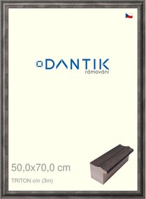 DANTIK rámeček 50x70 | TRITON cín (Plexi Čiré)