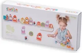 CUBIKA 13654 Navlékací trpaslíci  - navlékací set - 13 dřevěných dílů