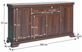 Kondela Komoda, čtyřdveřová se šuplíkem, samoa king, KORA KK4