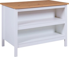 Inter Link Kuchyňský ostrůvek s pracovní plochou a barovým pultem. (Bílá, dub Artisan)