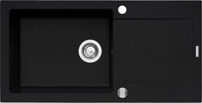 Pyramis Granitový dřez s odkapávačem Mido 1B 1D, carbon, 100 x 50 cm