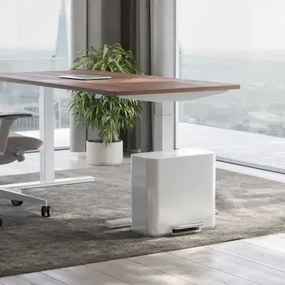 Simplehuman DUAL MINI bílá ocel / Pedálový odpadkový koš na tříděný od