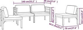 vidaXL 4dílná zahradní sedací souprava s poduškami hliník antracitová [3107787]
