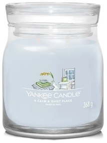 Yankee Candle Svíčka Yankee Candle 368 g - Calm & Quiet Place, modrá barva, sklo, vosk