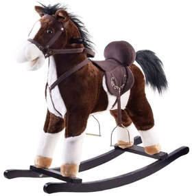 Houpací koník Pony interaktivní 74 cm - tmavě-hnědý