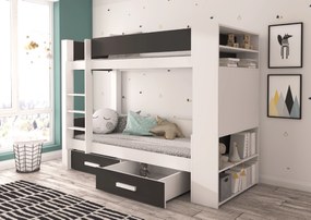ADRK Furniture Patrová dvoulůžková postel s matracemi GARET 200x90 CH-Gar-W+ANT-230+M-E2124