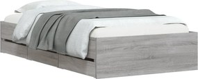 Rám postele se zásuvkami šedý sonoma 75x190 cm kompozitní dřevo 3207334