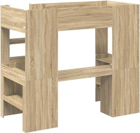 Rám patrové postele se stolem s policí Sonoma dub 90 x 190 cm 3410437