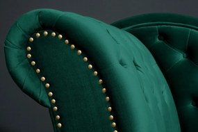 Designová lenoška Chesterfield zelený samet