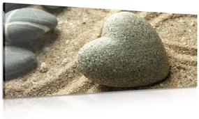 Obraz Zen kámen ve tvaru srdce Varianta: 120x60