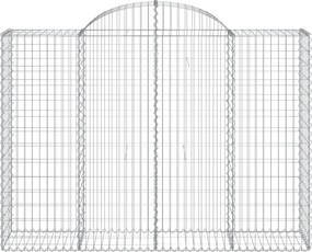 Klenuté gabionové koše 6 ks 200x50x140/160cm pozinkované železo 3146366
