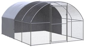Venkovní klec pro kuřata 3 x 4 x 2 m pozinkovaná ocel 3095473