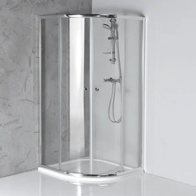 Aqualine Aqualine, ARLETA čtvrtkruhová sprchová zástěna 800x800mm, čiré sklo, HLS800Y