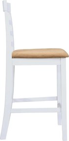 Bílý dřevěný barový stůl a 4 barové židle, set 271832