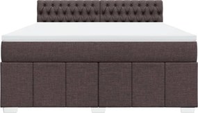 Box spring postel s matrací tmavě hnědá 180x200 cm textil 3287157