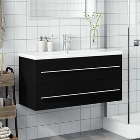Koupelnová skříňka se zápustným umyvadlem černá 3278795