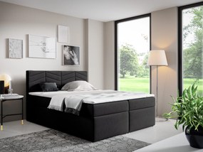 Eka Kontinentální čalouněná postel ANNA - Trinity (120x200 cm) Barva látky Trinity: Černá (Trinity 2316)