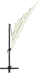 4stupňový zahradní slunečník hliníková tyč pískový 250 x 250 cm 313820