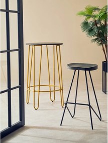Černá/v přírodní barvě barová stolička z jilmového dřeva (výška sedáku 78 cm) District – Premier Housewares