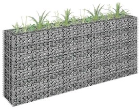 Gabionový vyvýšený záhon pozinkovaná ocel 180 x 30 x 90 cm 145635