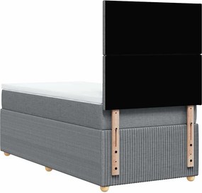 Box spring postel s matrací světle šedá 90x190 cm textil 3291904
