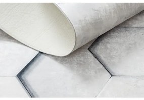 Dywany Luszczow Kusový koberec ANDRE pratelný 1180 Šestiúhelník Plástev Medu 3D protiskluz, bílá / zlato Rozměr koberce: 80 x 150 cm