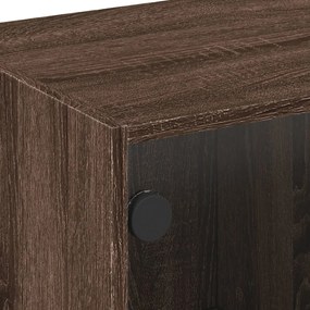vidaXL Konferenční stolek se skleněnými dvířky 68x50x42 cm [836370] Barva: Černá