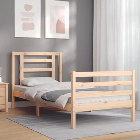 vidaXL Rám postele s čelem 100 x 200 cm masivní dřevo [3194695] Barva: Přírodní