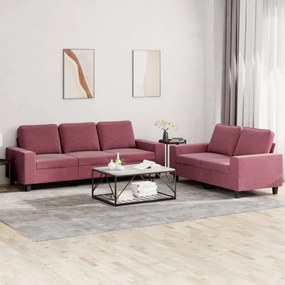2dílná sedací souprava vínová textil 3201904