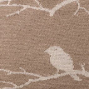 SCANquilt pletený povlak DESIGN ptáci béžovonatur 45 x 45 cm
