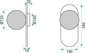 Toolight Toolight, nástěnné svítidlo 1xE27 APP1755-1W, černá-bílá, OSW-04315
