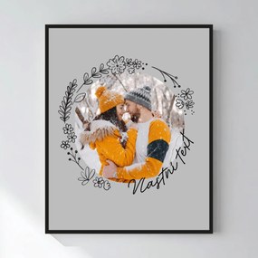 Personalizovaný magický fotoobraz v rámu - 40x50 - květinové orámování