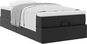 Osmanský rám postele s matrací černý 80x200cm umělá kůže 3311006