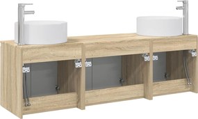 Sada koupelnových skříněk 3 ks Dub sonoma 49,5 x 44,5 x 65,5 cm 3405729