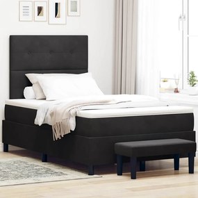 Postel s boxspringem s čelo Černá 190 x 120 cm samet 3344500