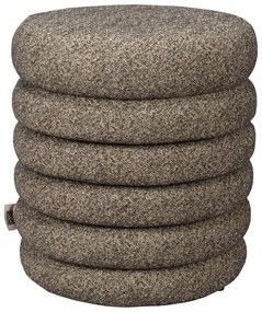 Hnědý taburet z textilie bouclé Fern – Dutchbone