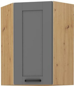 Kuchyňská skříňka LUNA 60x60 GN-90 1F (45°) korpus: dub artisan, barva dvířek: šedá DUST